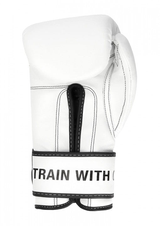 STRONGEST HERO -GUANTES BOXEO ZEBRA PRO SIGNATURE VELCRO, CUERO BLANCO ...